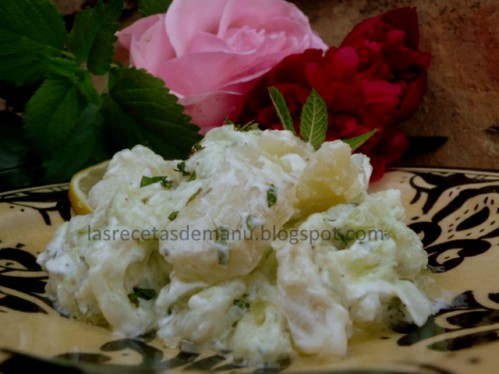 Las recetas de Manu: ENSALADA PERSA DE PATATA, PEPINO Y YOGUR